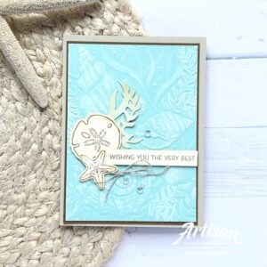 Seashell 3D Embossing Folder 3 ways - Karen Hadler Stamping Bees