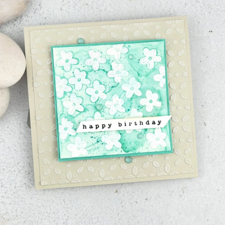 Birthday Card with Summer Splash - Karen Hadler Stamping Bees