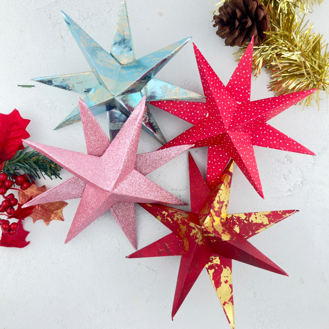 Easiest Handmade Christmas Stars - Karen Hadler Stamping Bees