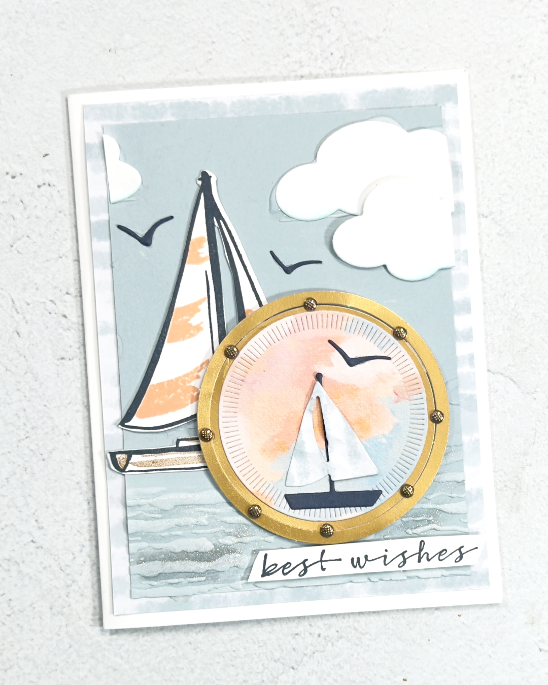 Sunrise Sailing Best Wishes - Karen Hadler Stamping Bees